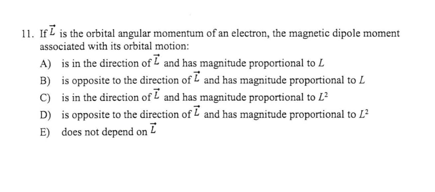 Solved If vec(L) ﻿is the orbital angular momentum of an | Chegg.com