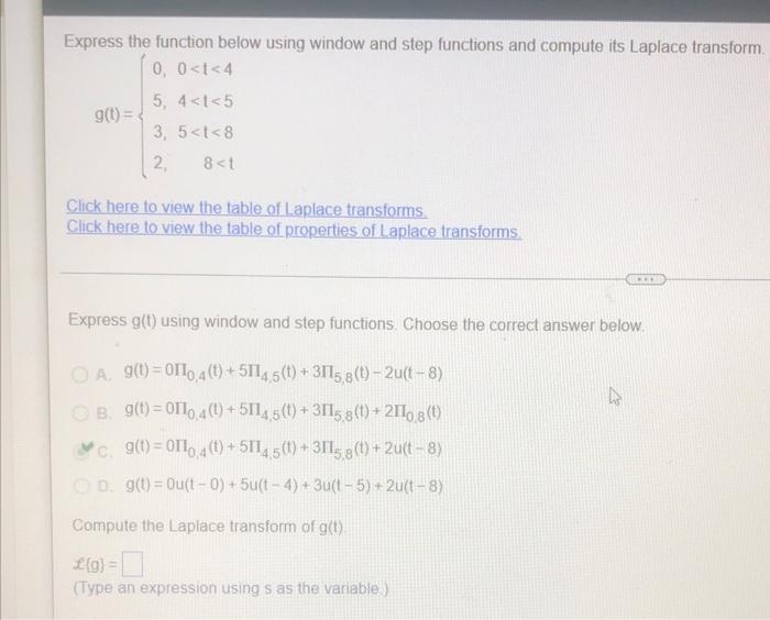 Solved Express the function below using window and step | Chegg.com