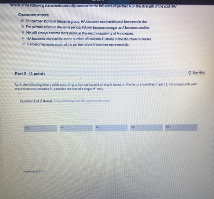 Solved Which of the following statements correctly summarize | Chegg.com