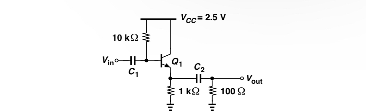 Solved Assume Beta=100 ﻿and the capacitors are very large. | Chegg.com