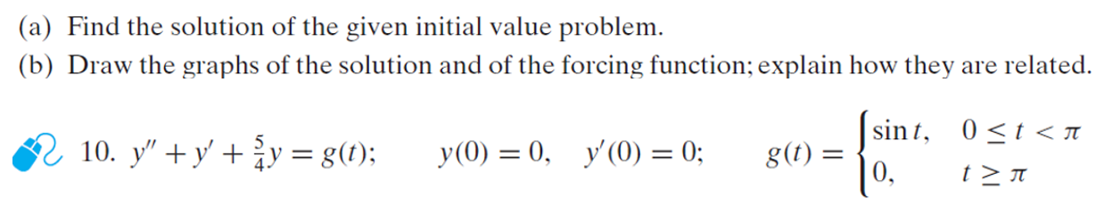 Please solve using Laplace Transformations. (a) | Chegg.com