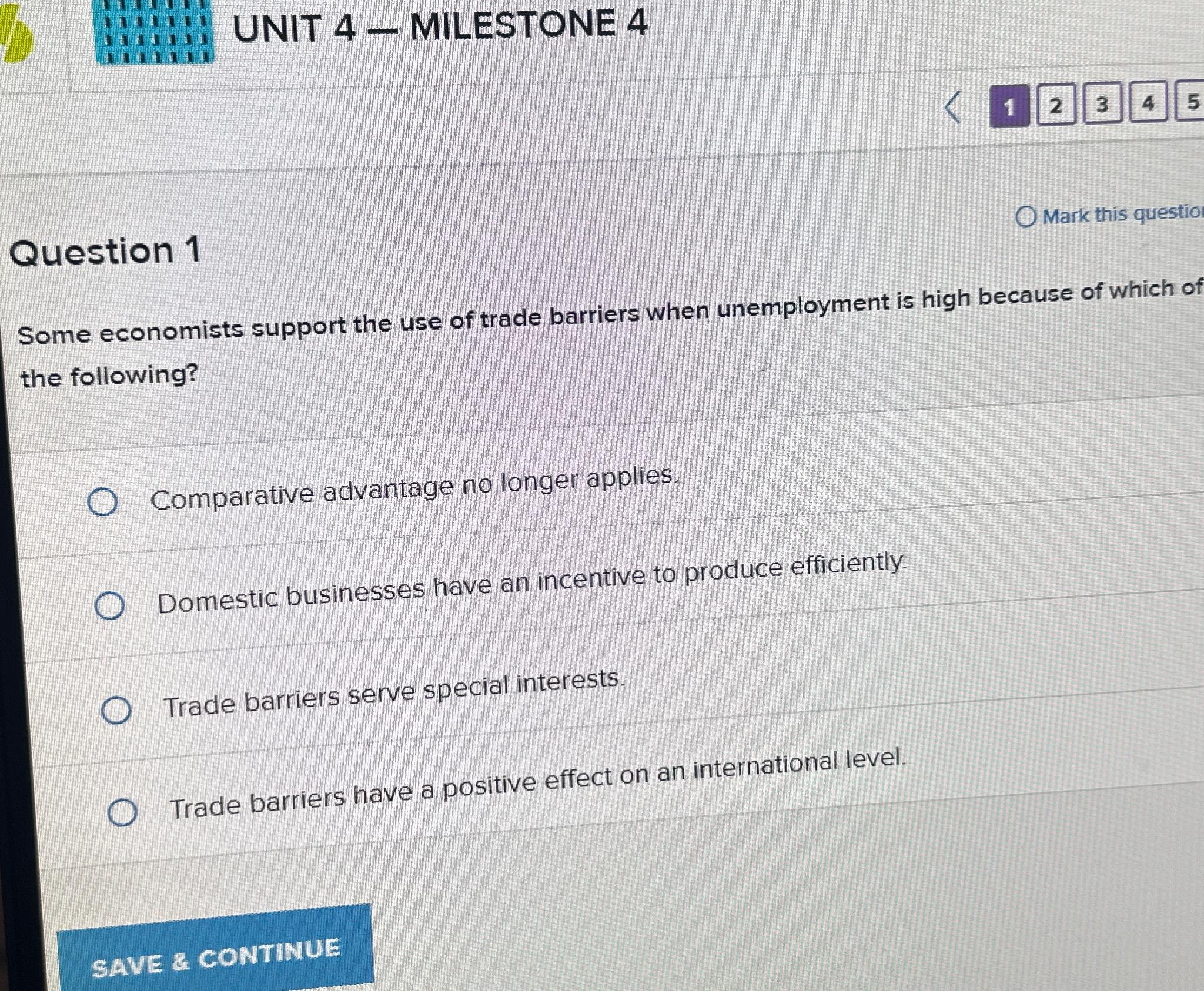 Solved UNIT 4 - ﻿MILESTONE 4Question 1Mark this questioSome | Chegg.com