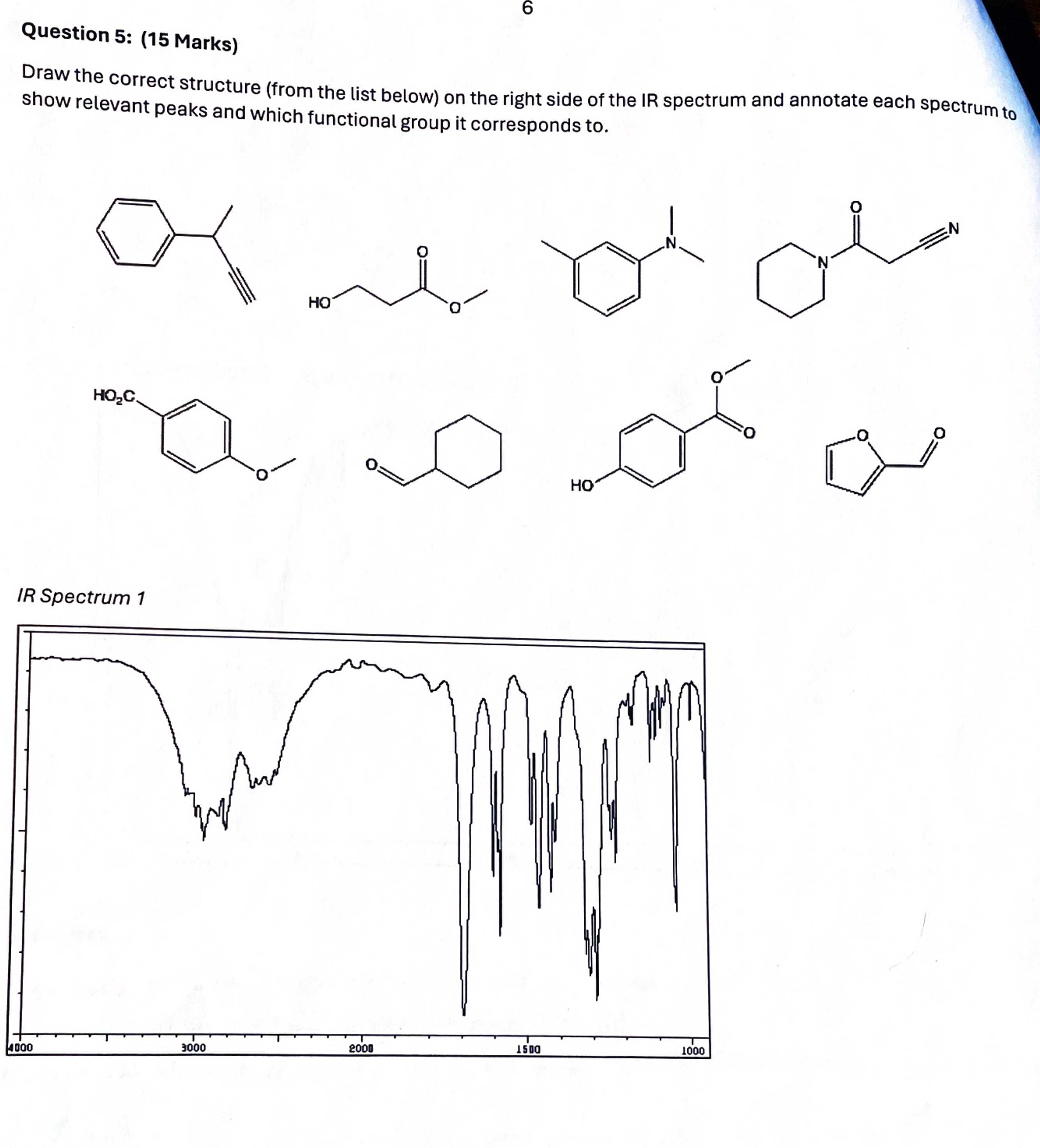 Solved Question 5: (15 ﻿Marks)Draw the correct structure | Chegg.com