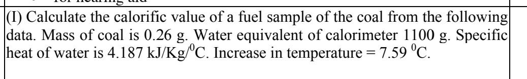 Solved (1) Calculate the calorific value of a fuel sample of | Chegg.com