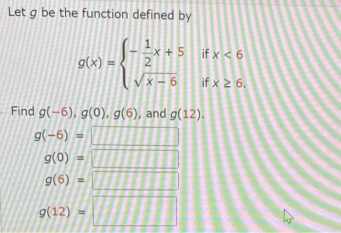 Solved Let g be the function defined by g(x)={−21x+5x−6 if | Chegg.com