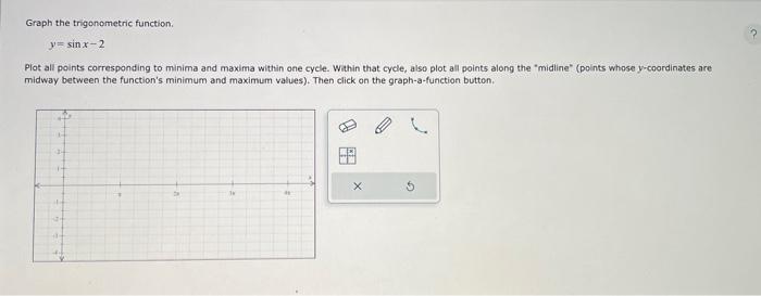 Solved Graph the trigonometric function. y=sinx−2 Plot all | Chegg.com