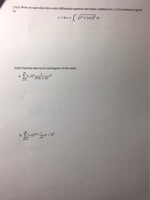Solved 15)(4) Write an equivalent first-order differential | Chegg.com