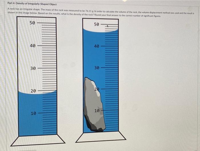 Solved Part 4: Density of Irregularly-Shaped Object A rock | Chegg.com