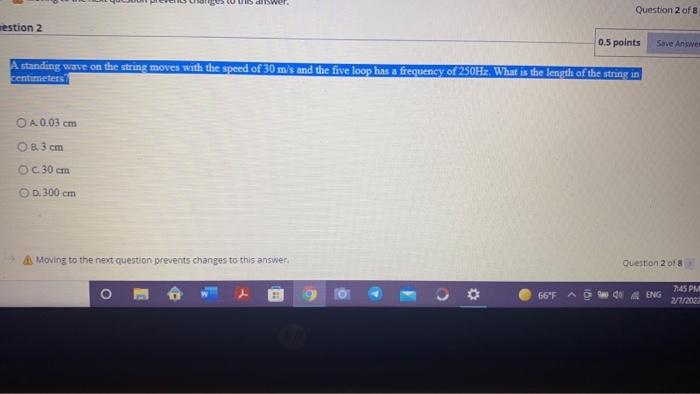 Solved Question 2 of Testion 2 0.5 points Save Answer A | Chegg.com