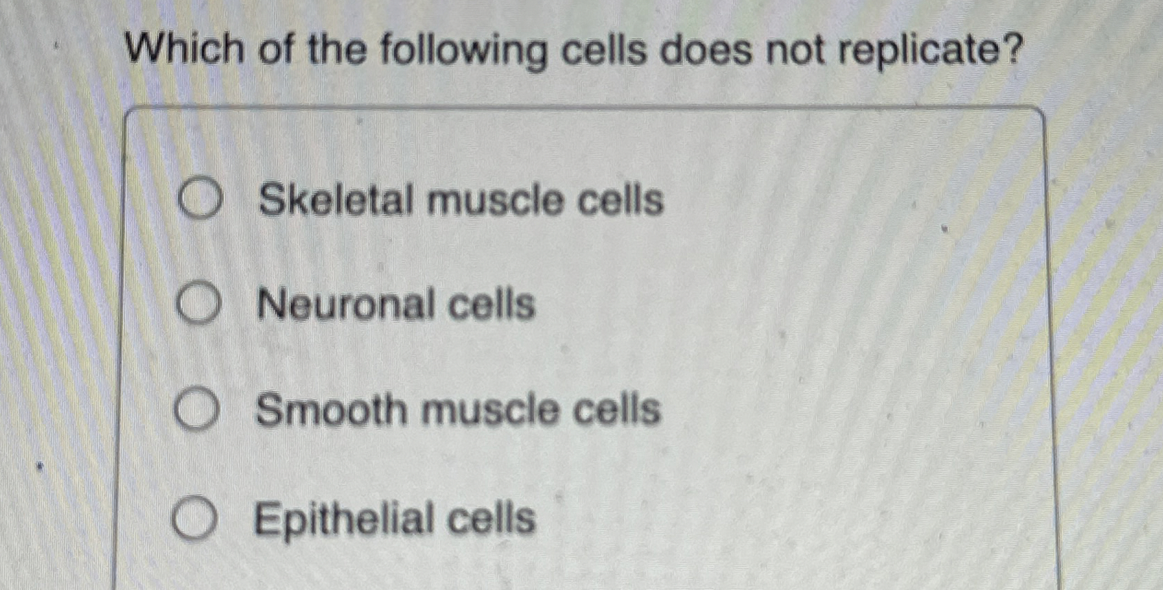 Solved Which of the following cells does not | Chegg.com