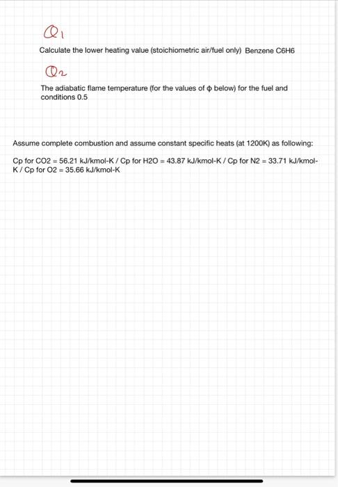 Solved Q Calculate the lower heating value (stoichiometric | Chegg.com