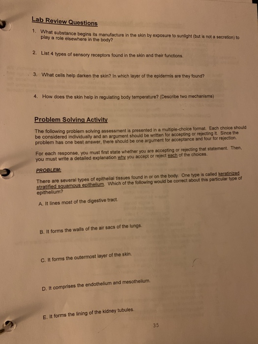 Solved Lab Review Questions 1. What substance begins its | Chegg.com
