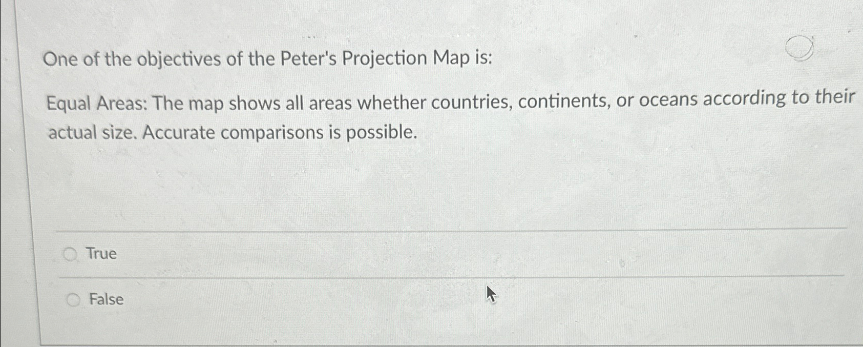 Solved One of the objectives of the Peter's Projection Map | Chegg.com
