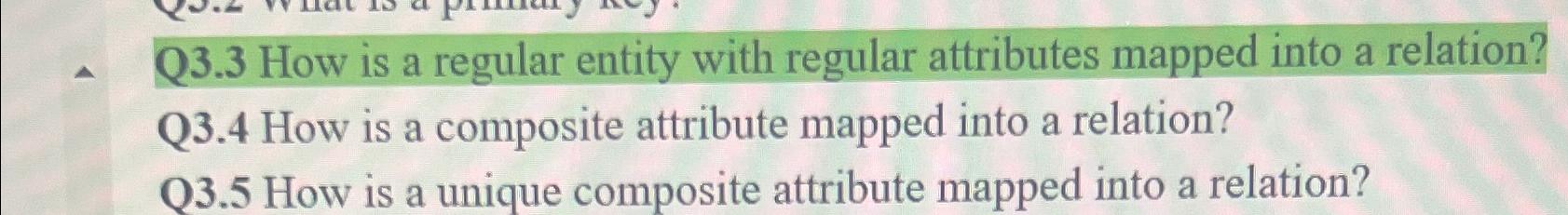 Solved Q33 ﻿how Is A Regular Entity With Regular Attributes 6344