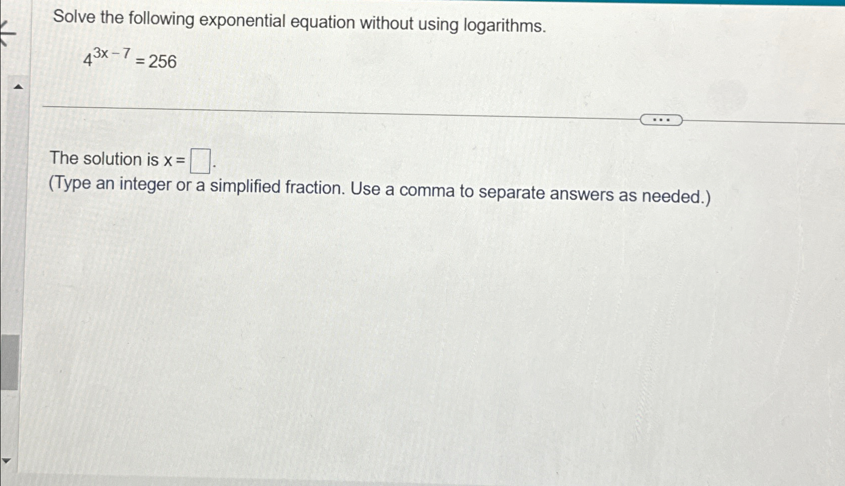 Solved Solve the following exponential equation without | Chegg.com