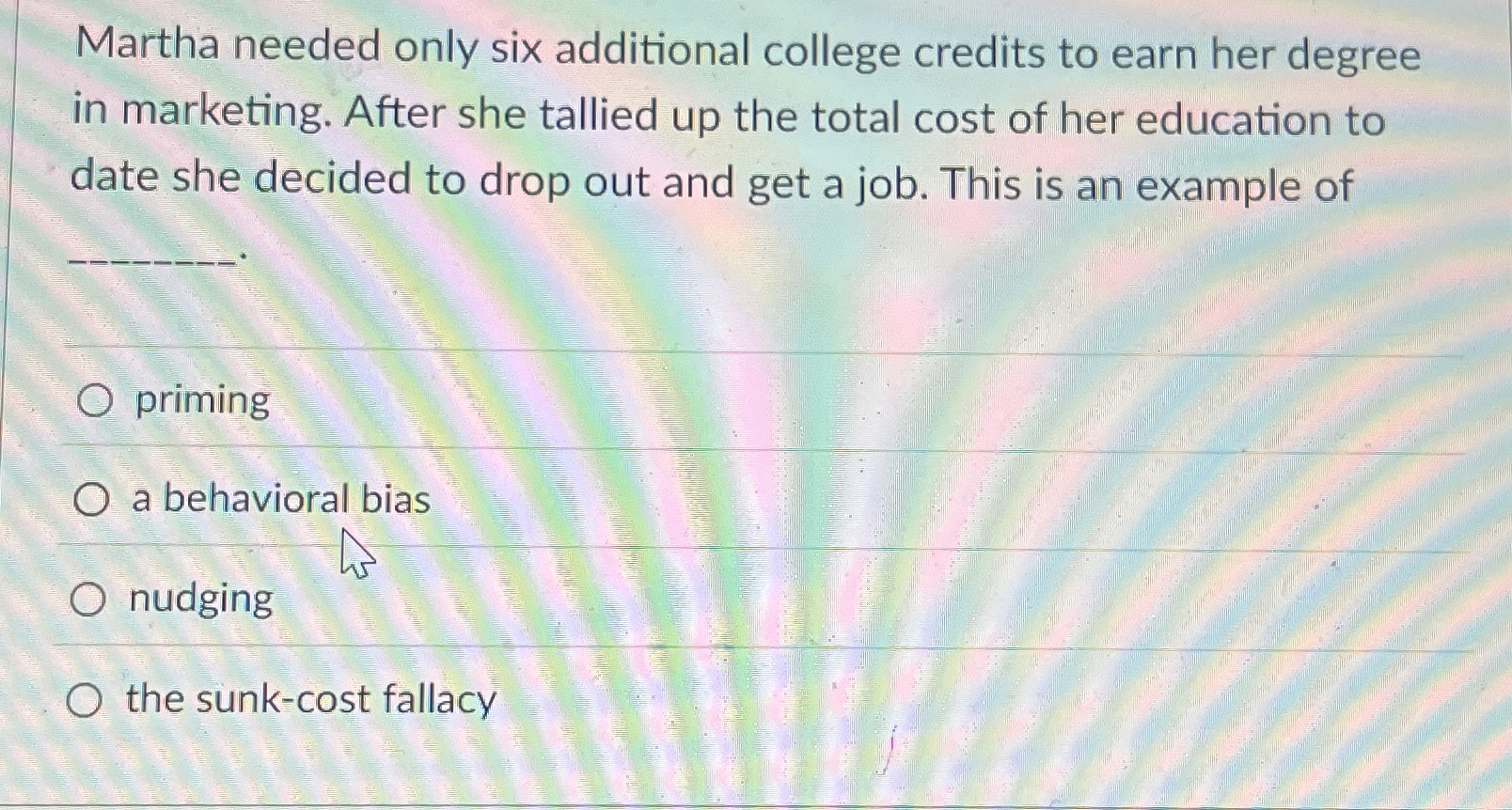 Solved Martha needed only six additional college credits to | Chegg.com