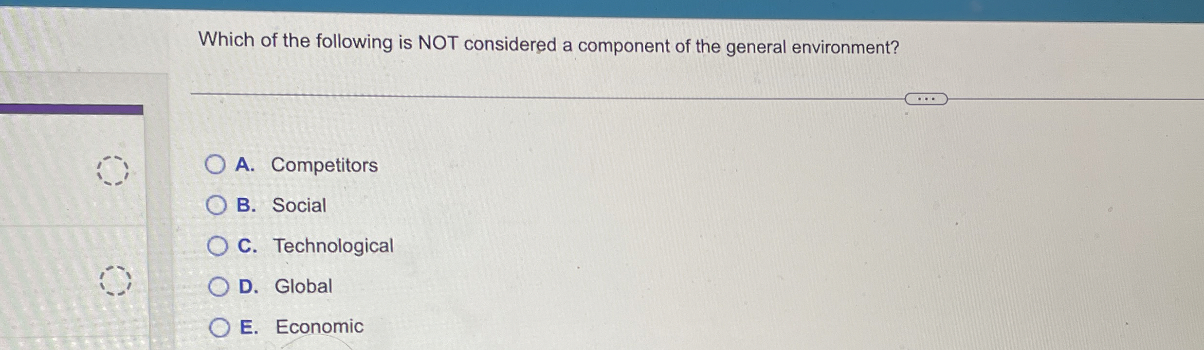 Solved Which of the following is NOT considered a component | Chegg.com