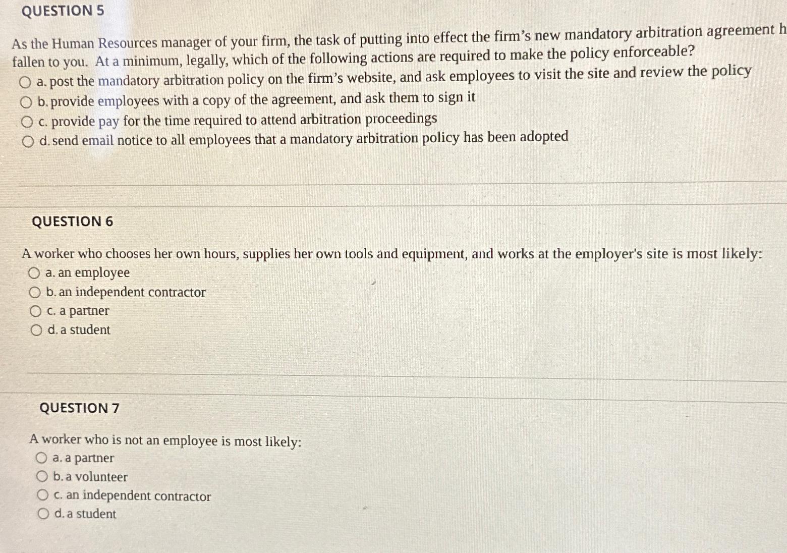 Solved QUESTION 5As the Human Resources manager of your | Chegg.com