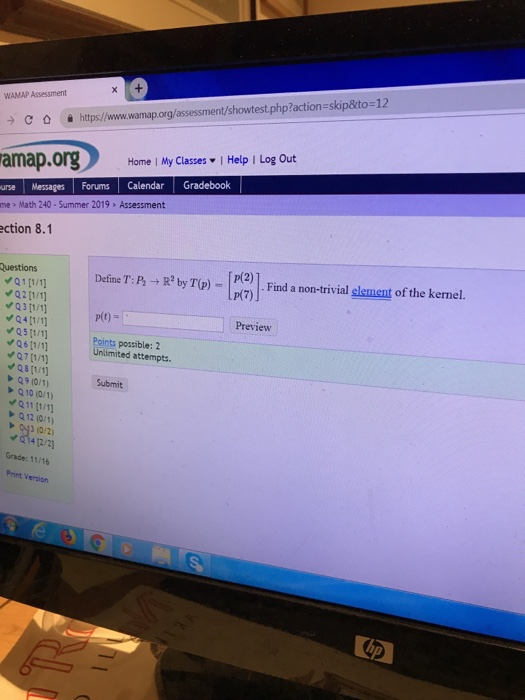 Solved WAMAP Assessment | Chegg.com