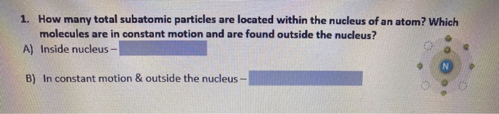 Solved 1. How many total subatomic particles are located | Chegg.com