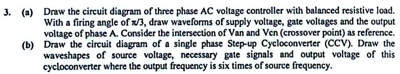 Solved (a) ﻿Draw the circuit diagram of three phase AC | Chegg.com