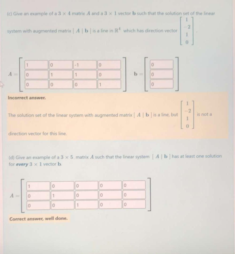 Solved Note: An m×n matrix has m rows and n columns. Note: | Chegg.com