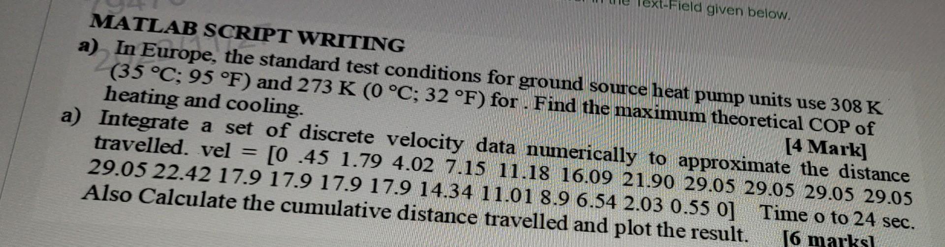 Solved MATLAB SCRIPT WRITING a) In Europe, the standard test | Chegg.com