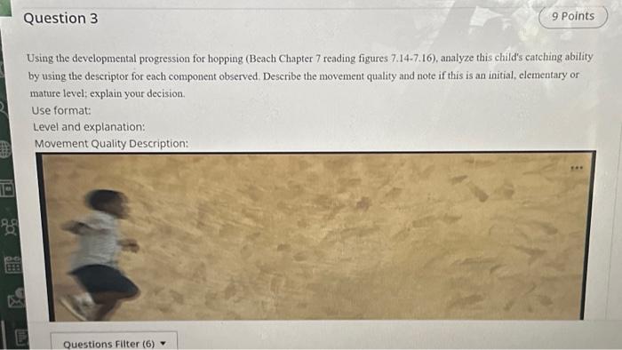 Solved Using the developmental progression for hopping | Chegg.com