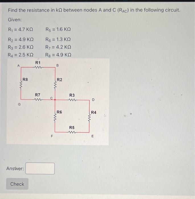 Solved Find the resistance in kΩ between nodes A and B(RAB) | Chegg.com