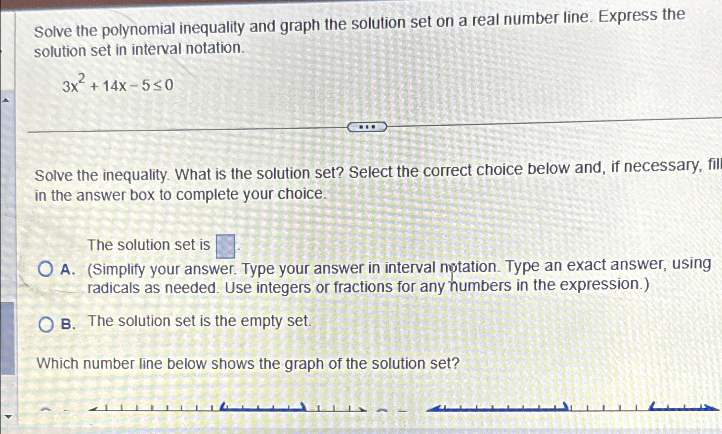 Solved Solve the polynomial inequality and graph the | Chegg.com