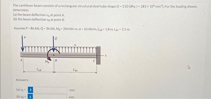 Solved The cantilever beam consists of a rectangular | Chegg.com