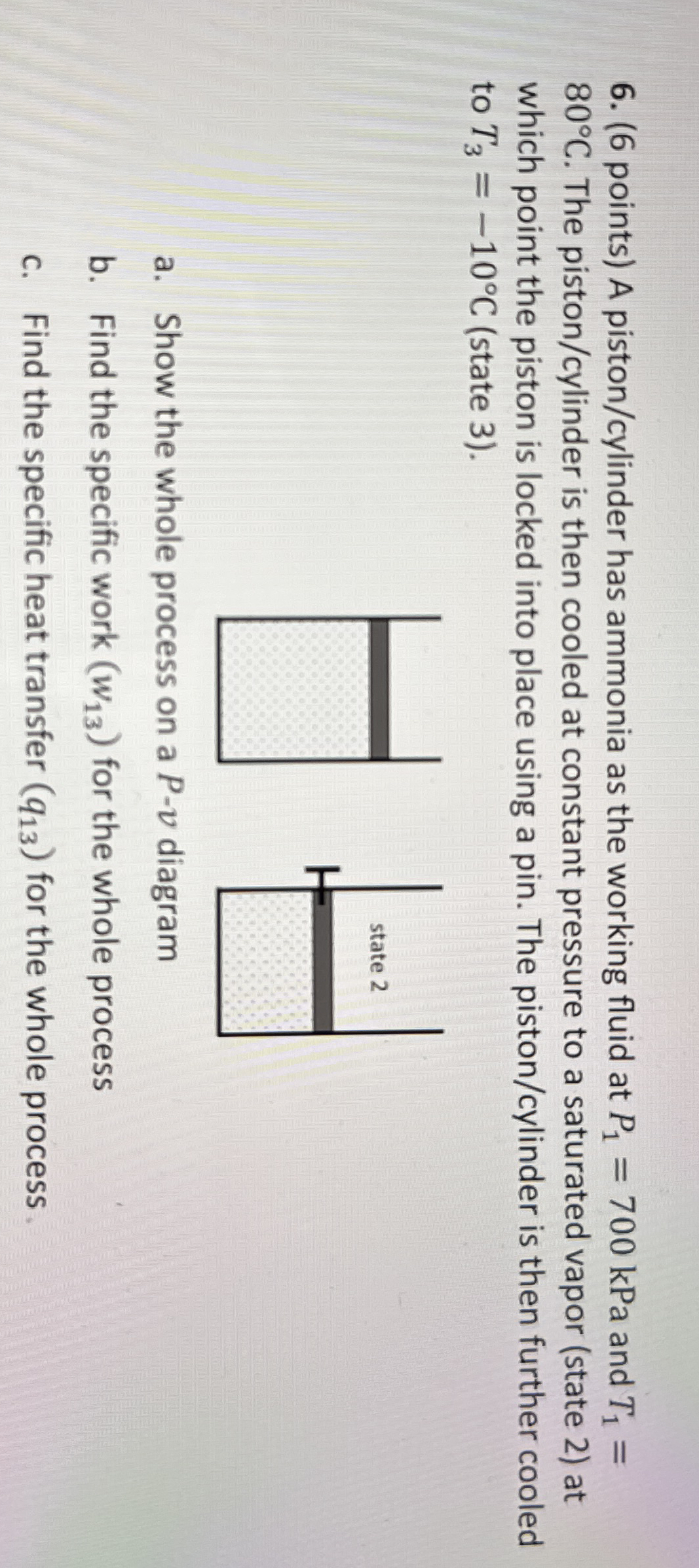 Solved ( 6 ﻿points) ﻿A piston/cylinder has ammonia as the | Chegg.com