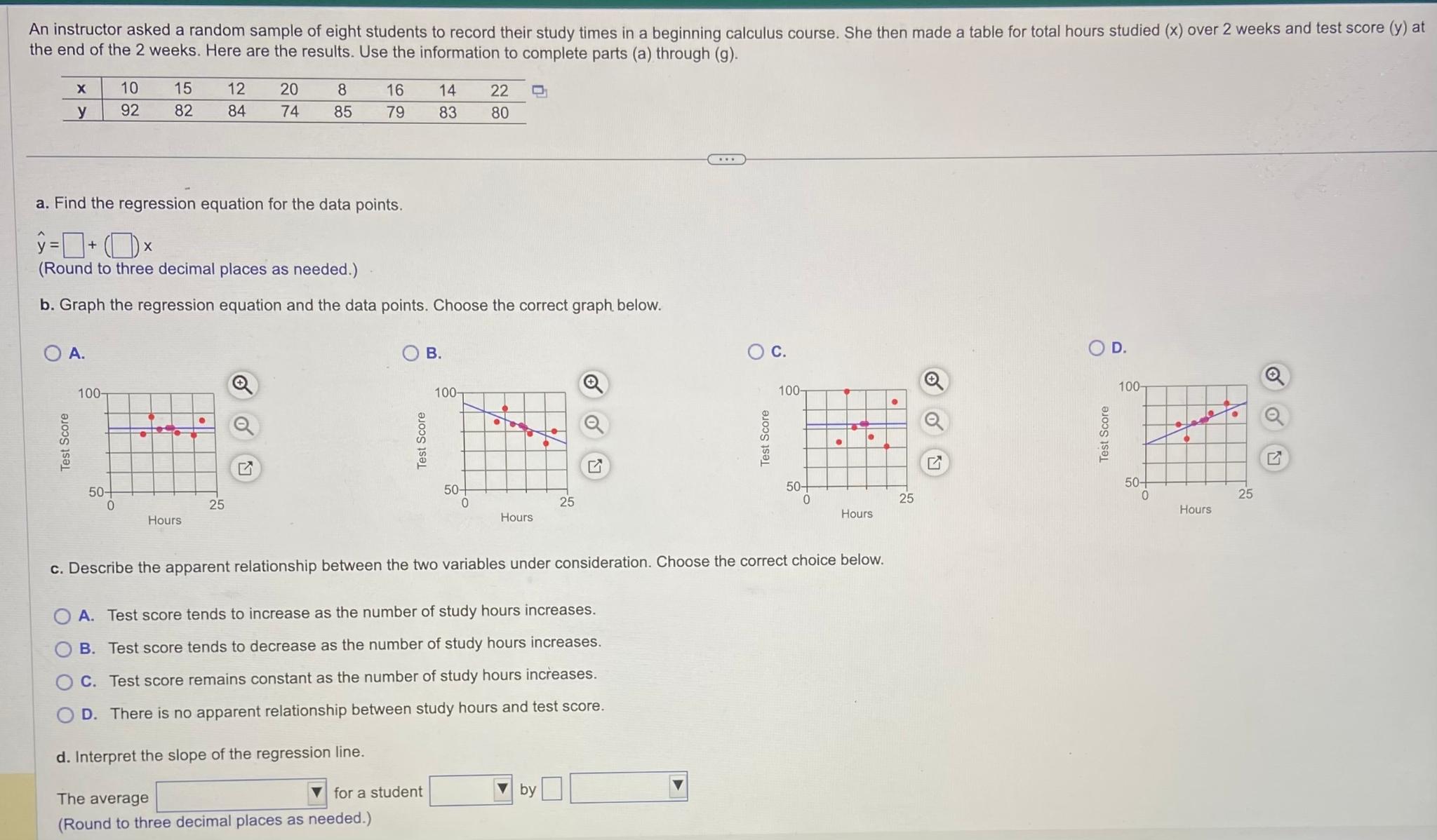 Solved An instructor asked a random sample of eight students | Chegg.com