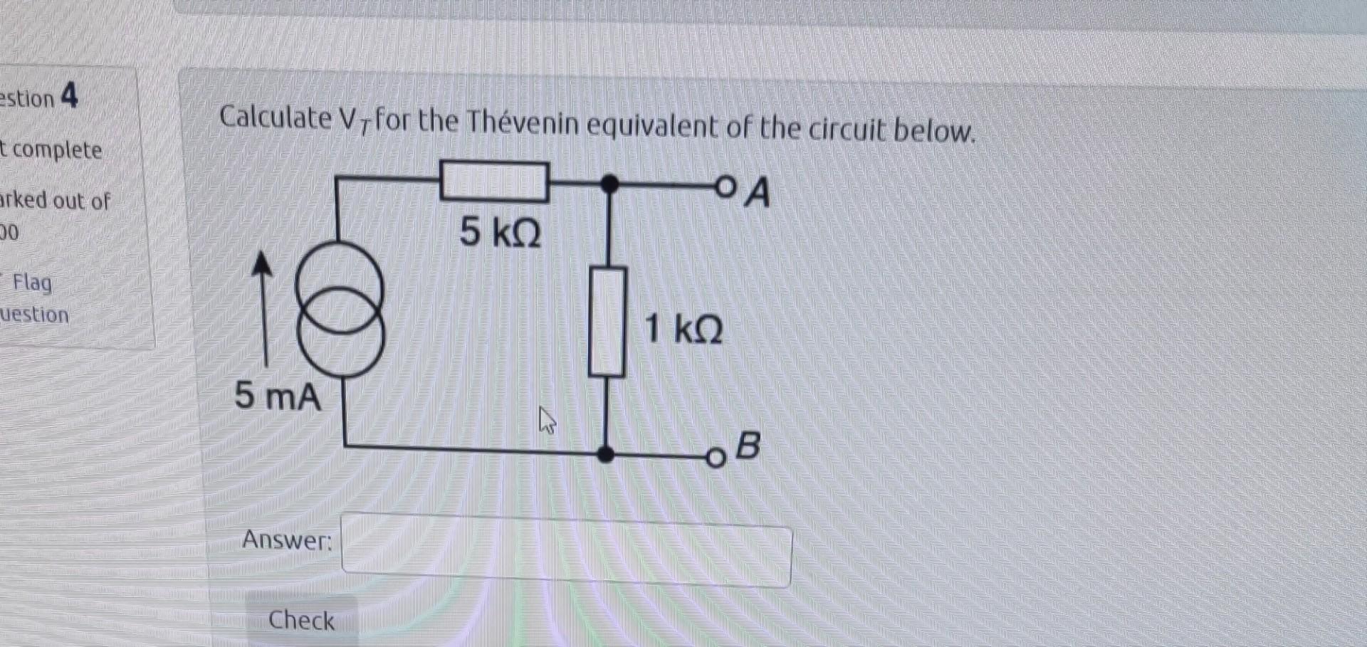 Solved Calculate VT for the Thévenin equivalent of the | Chegg.com