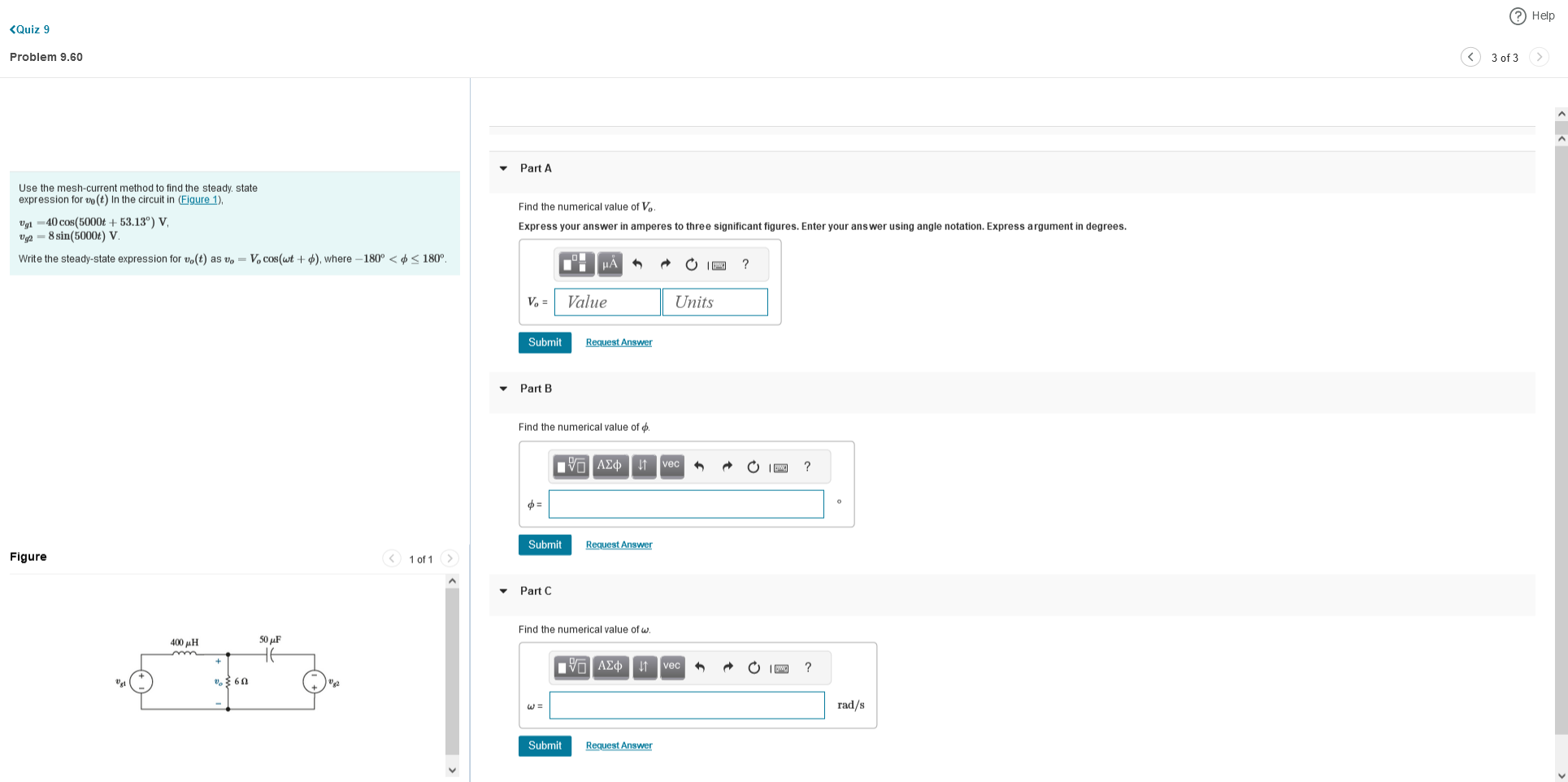 Solved Use the mesh-current method to find the steady. | Chegg.com