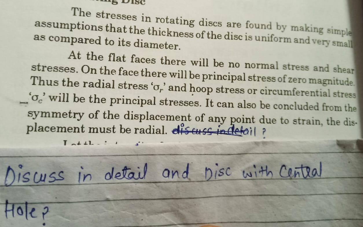 Solved The stresses in rotating discs are found by making | Chegg.com