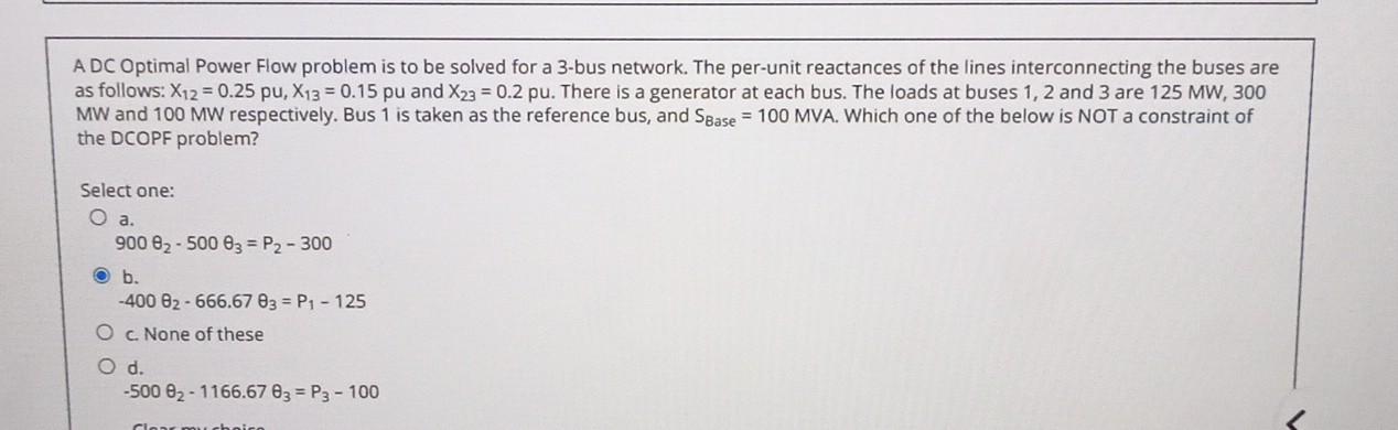 Solved A Dc Optimal Power Flow Problem Is To Be Solved For A 