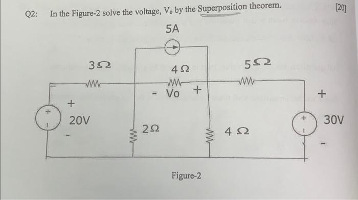 Solved Q2: In the Figure-2 solve the voltage, V0 by the | Chegg.com
