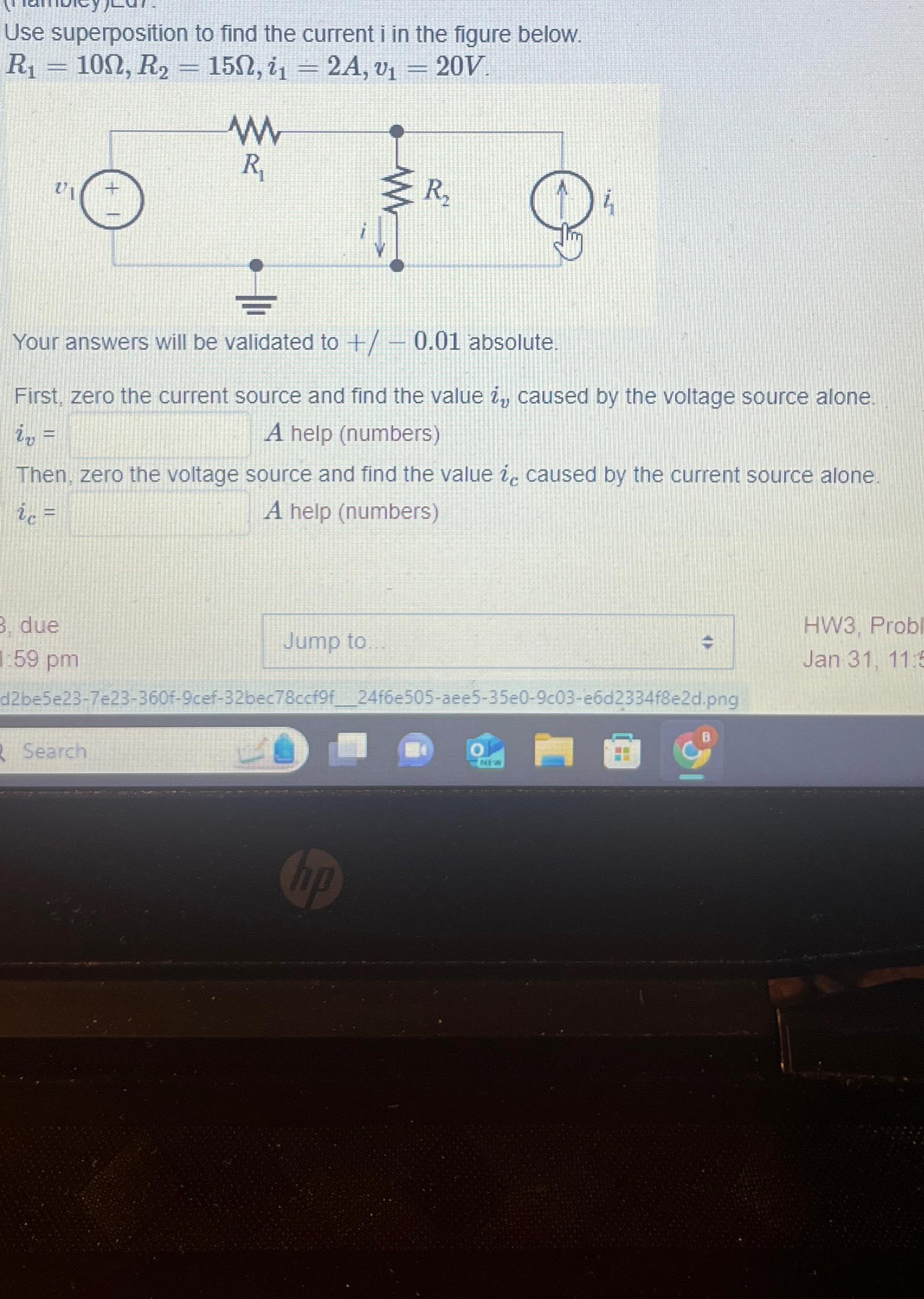 Solved Use superposition to find the current i in the figure | Chegg.com