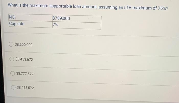 Solved What is the maximum supportable loan amount, assuming | Chegg.com
