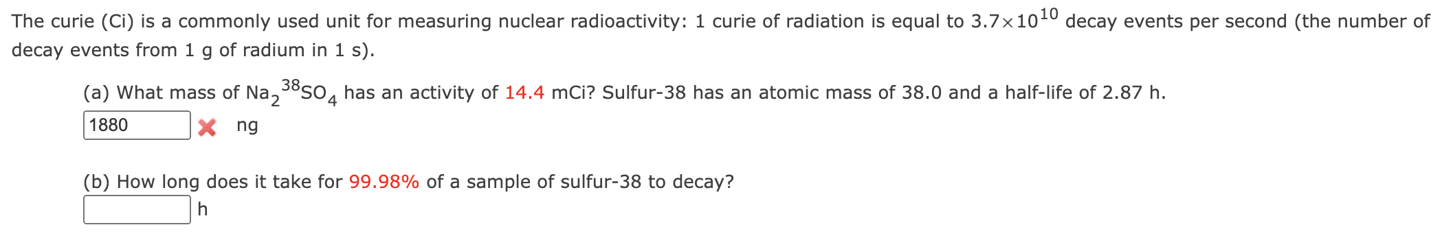 Solved The curie (Ci) ﻿is a commonly used unit for measuring | Chegg.com