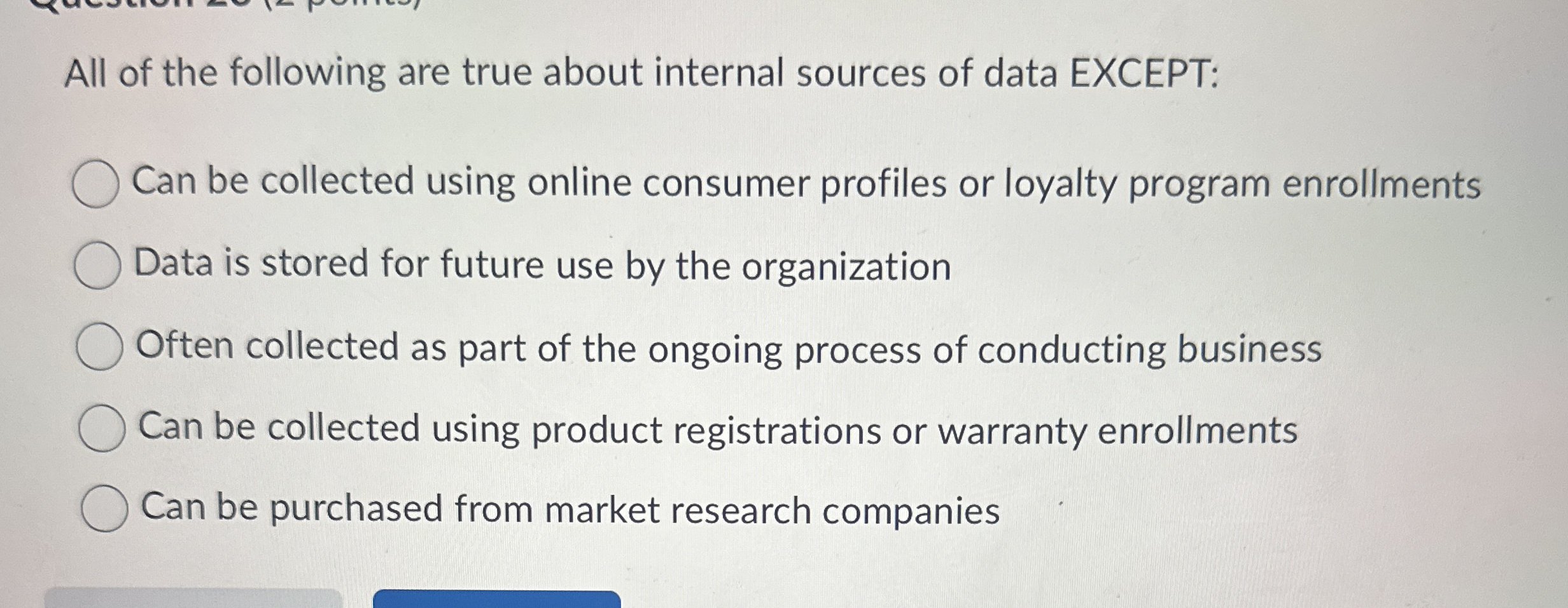 Solved All of the following are true about internal sources | Chegg.com