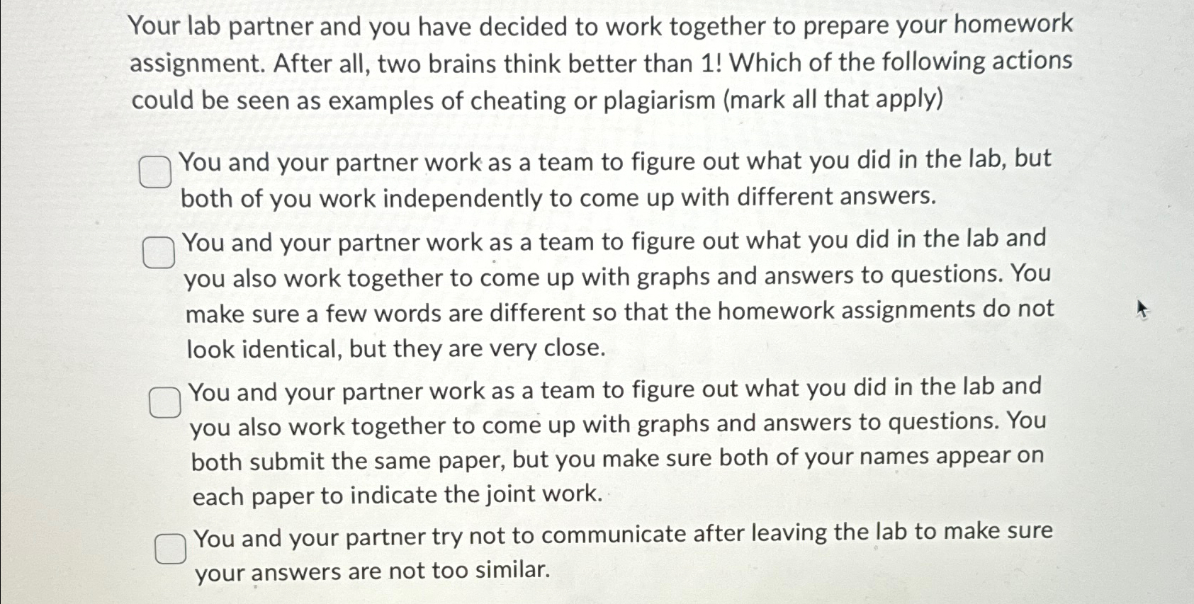 Solved Your lab partner and you have decided to work | Chegg.com