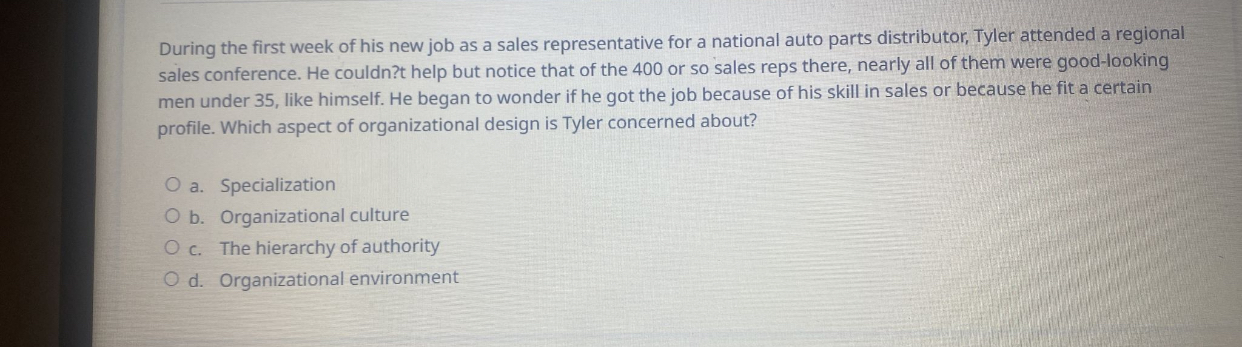 Solved During the first week of his new job as a sales | Chegg.com