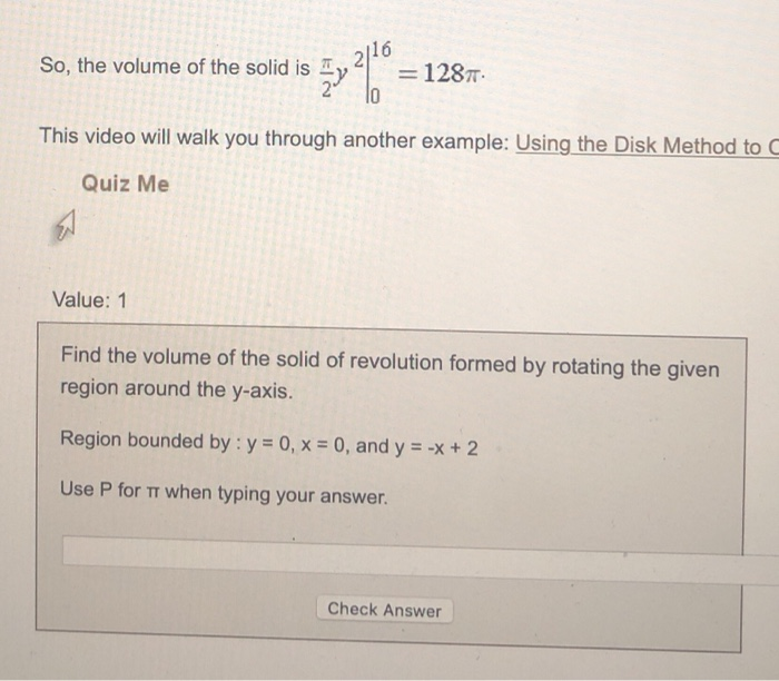 Solved Find the volume of the solid generated by rotating | Chegg.com