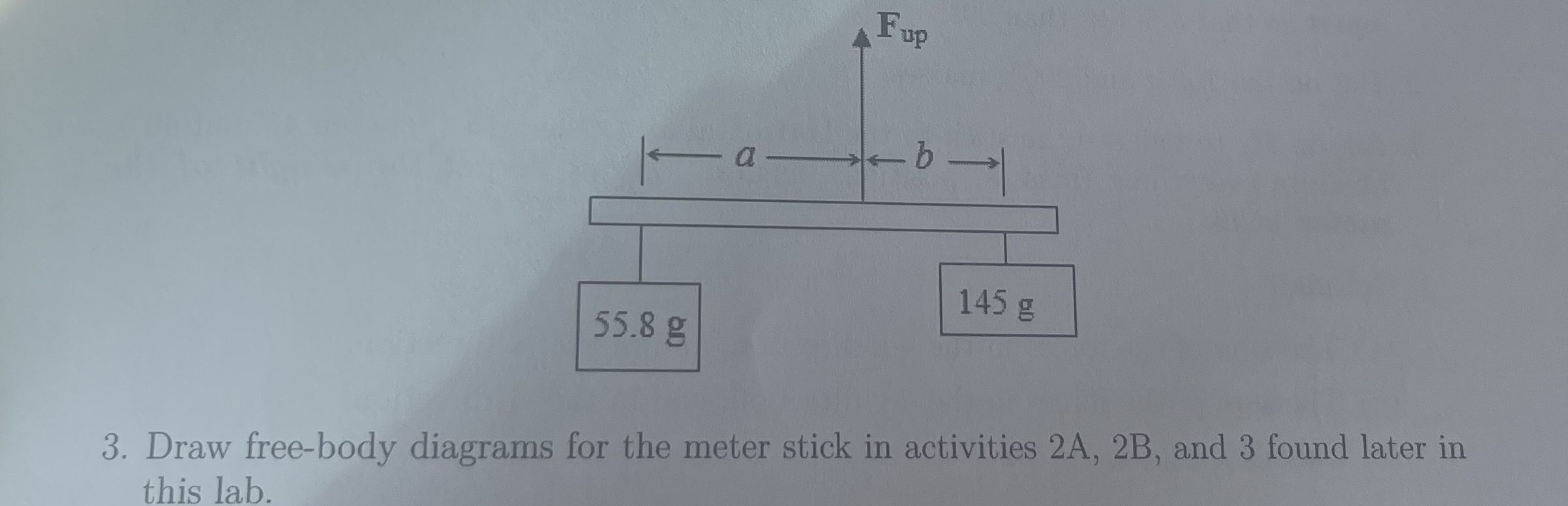 Solved Draw free-body diagrams for the meter stick in | Chegg.com