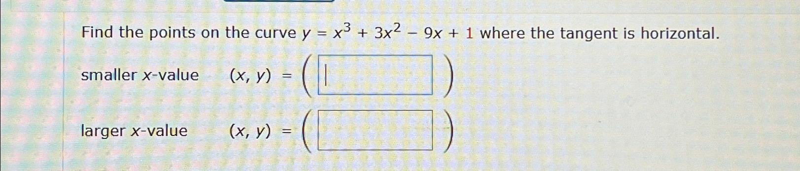 Solved Find The Points On The Curve Y X3 3x2 9x 1 ﻿where The