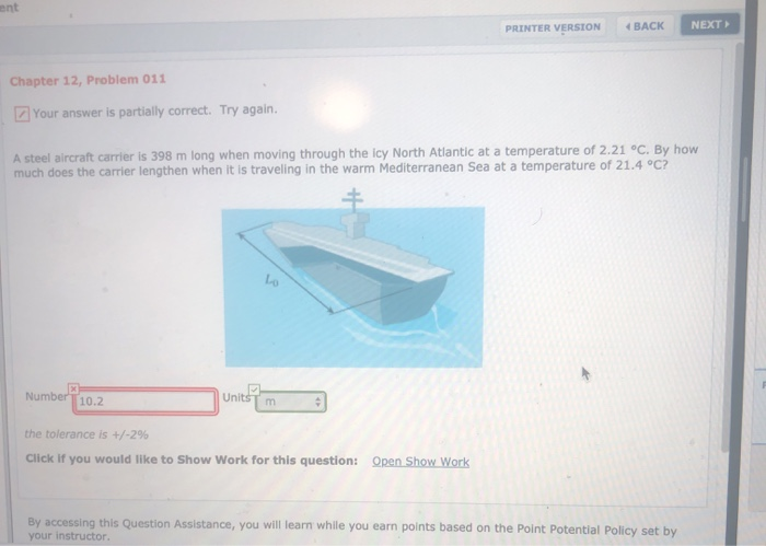 Solved ant PRINTER VERSION BACK NEXT Chapter 12, Problem 011 | Chegg.com