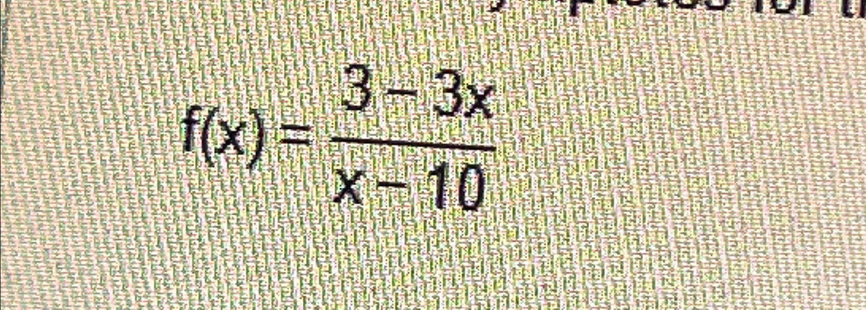Solved f(x)=3-3xx-10find the x and y intercepts | Chegg.com