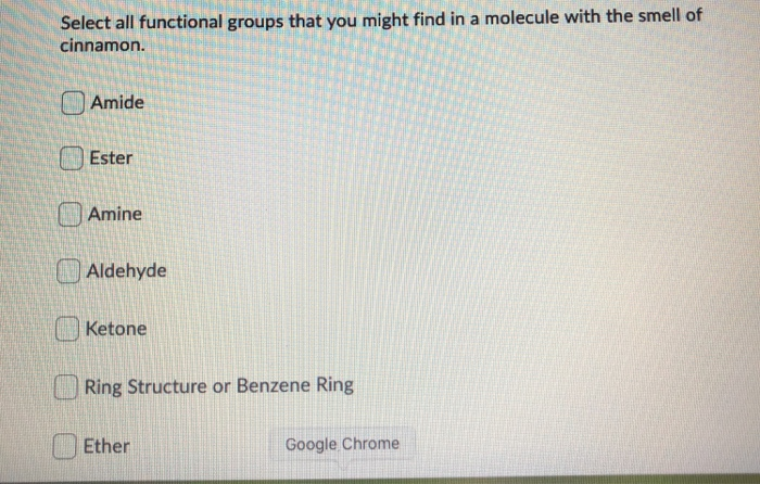 Solved Select all functional groups that you might find in a | Chegg.com